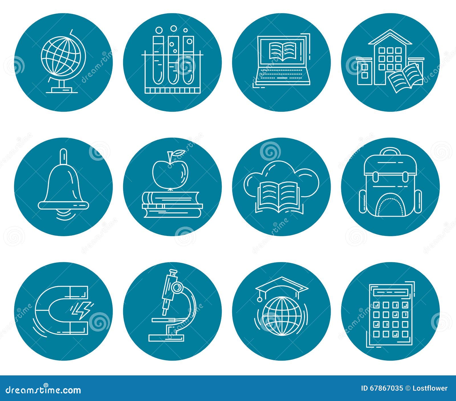 Vector Set of Education Icons Stock Illustration - Illustration of ...