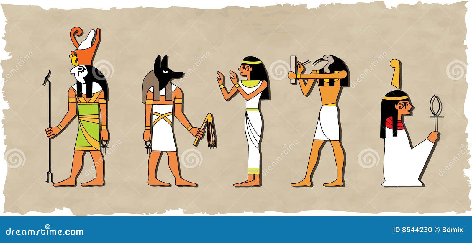 The Vector Set of Egyptian God Stock Vector - Illustration of king ...