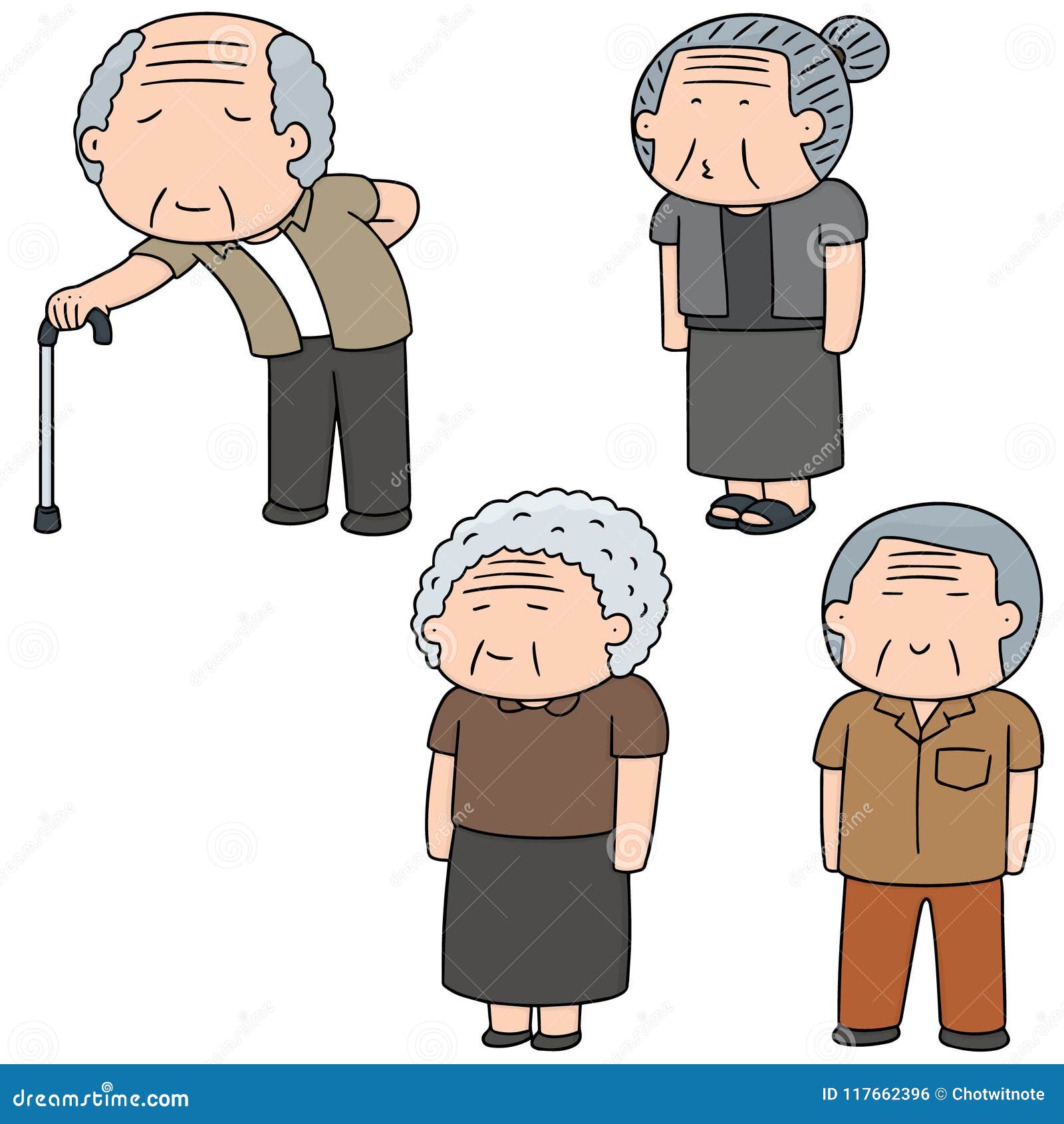 Vector set of elder people stock vector. Illustration of clip - 117662396