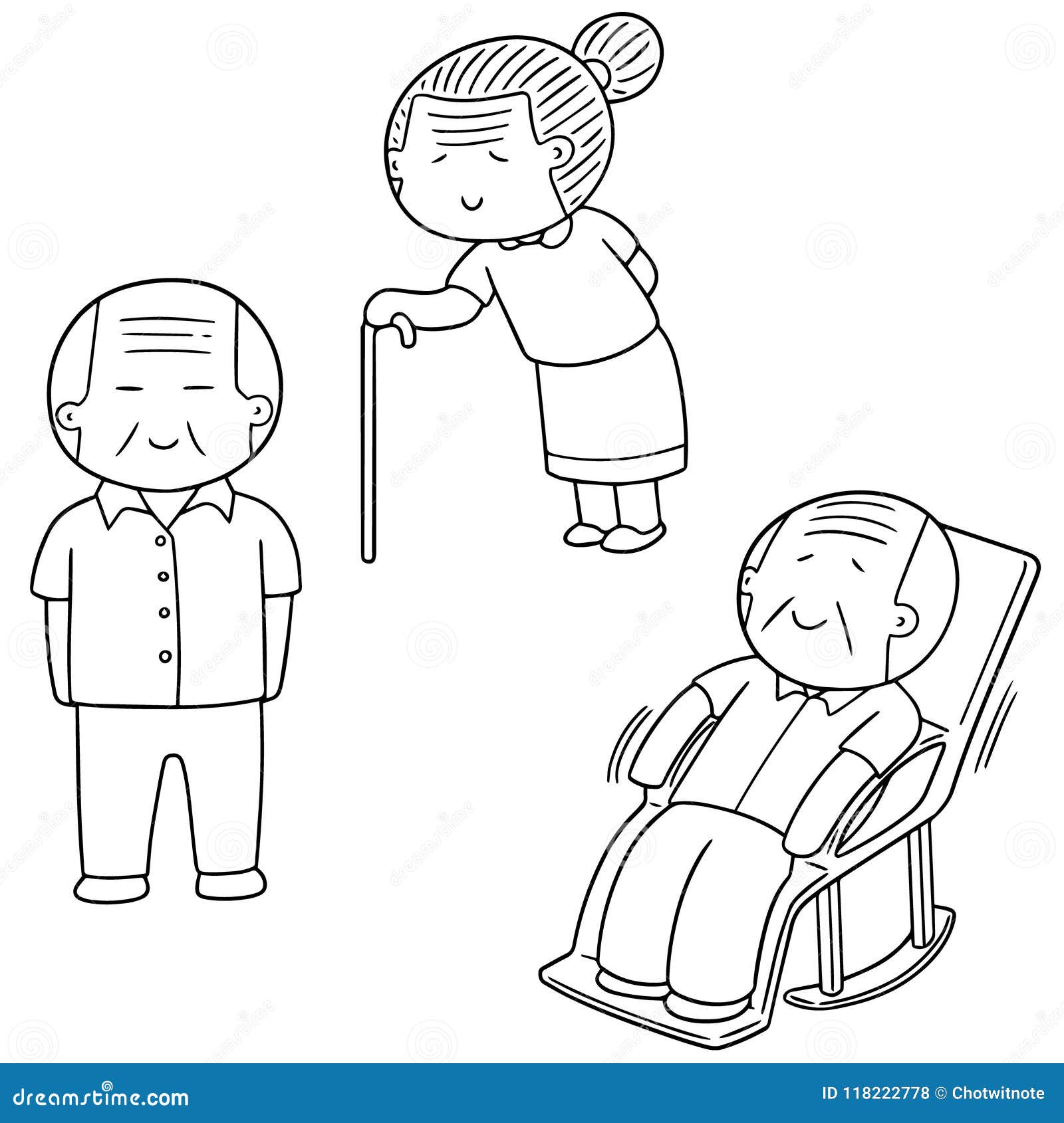 Vector set of elder people stock vector. Illustration of grandparents ...