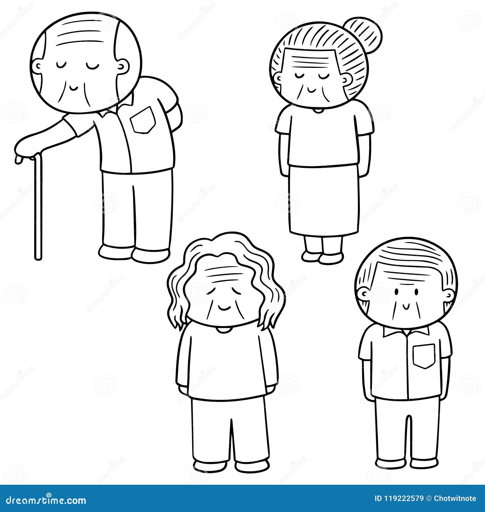Vector set of elder people stock vector. Illustration of creative ...