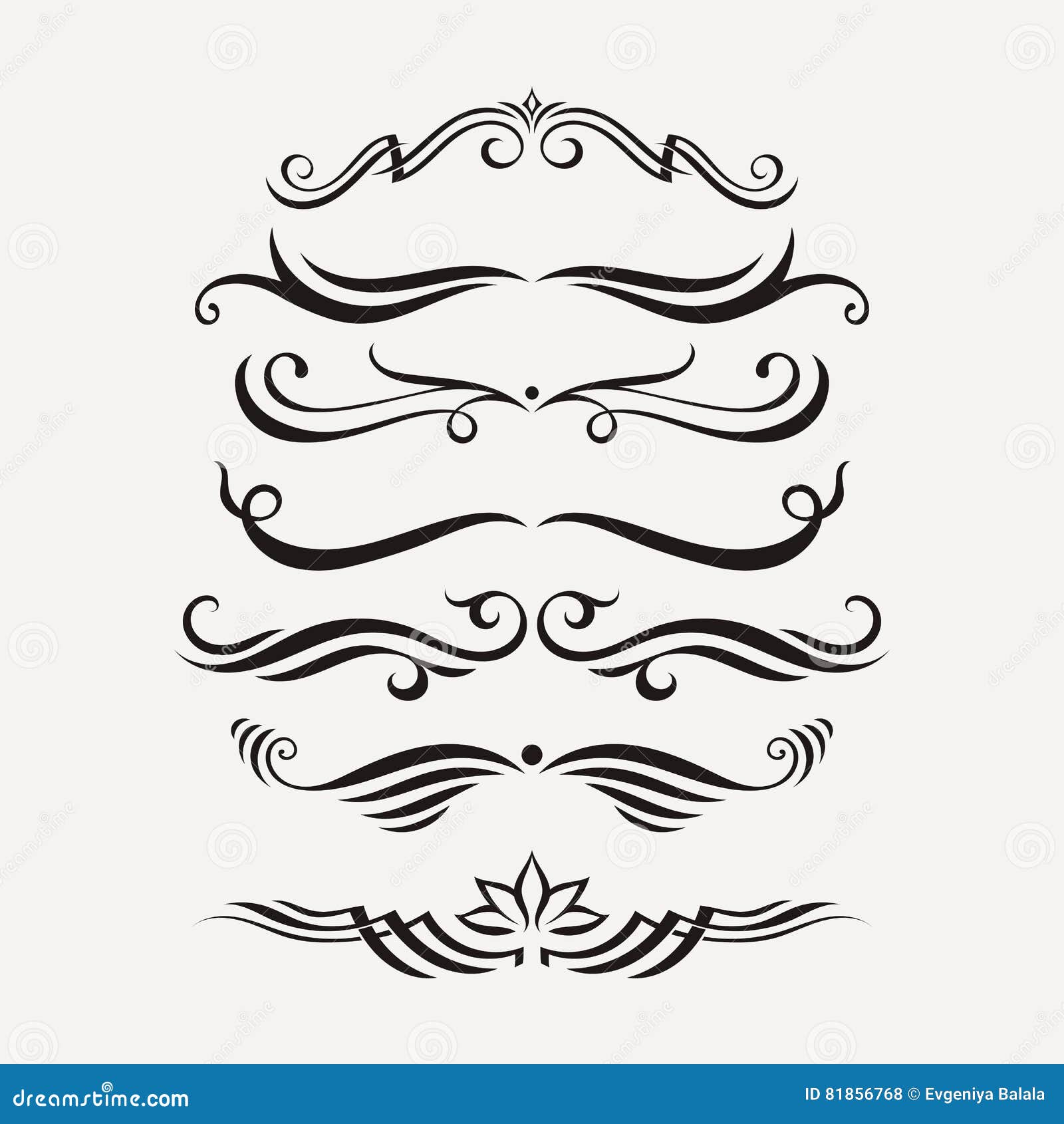 Vector Set of Elegant Curls and Swirls. Elements for Design Stock ...