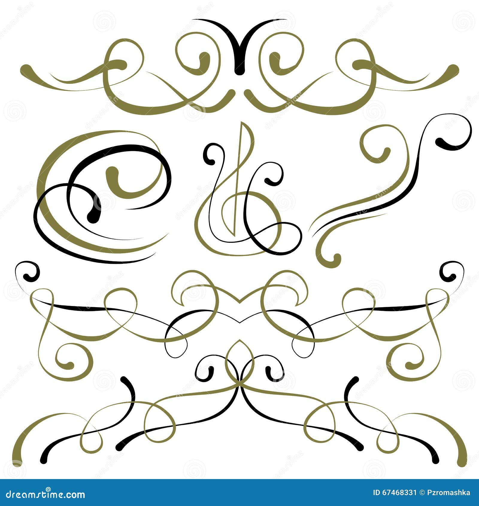 Vector Set of Elements for Design. Borders Stock Vector - Illustration ...