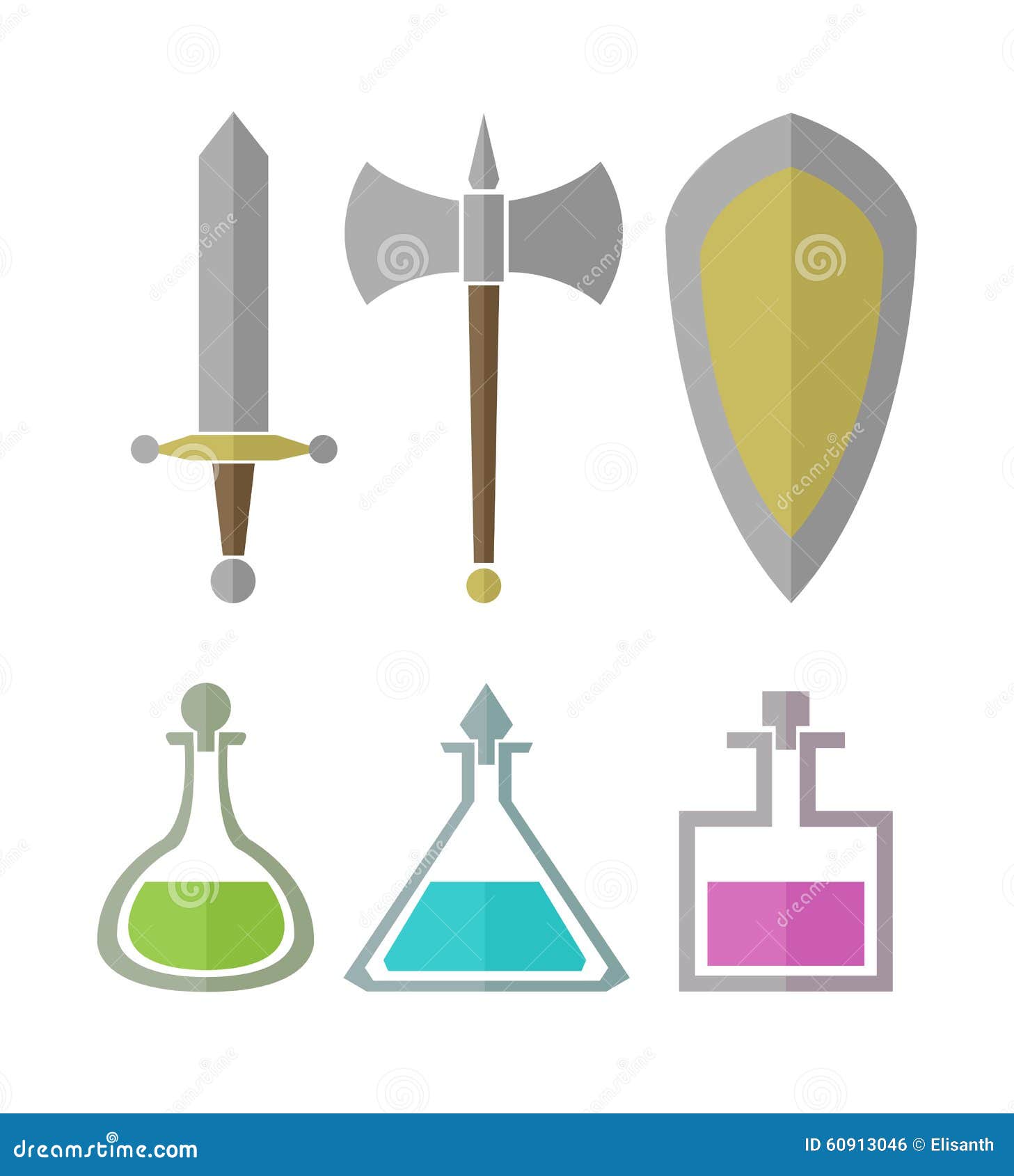 Vector Set of Elements for RPG Games Stock Vector - Illustration of ...