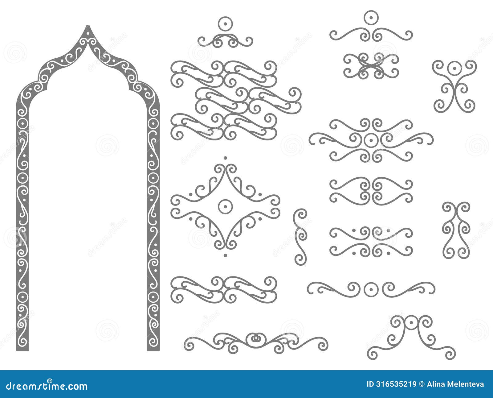 Vector Set of Elements and Shapes with Arch Illustration Stock Vector ...