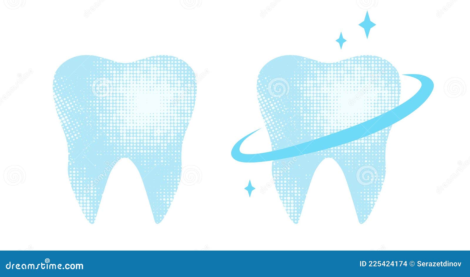 Vector Set Emblems of Tooth in Retro Style Stock Vector - Illustration ...