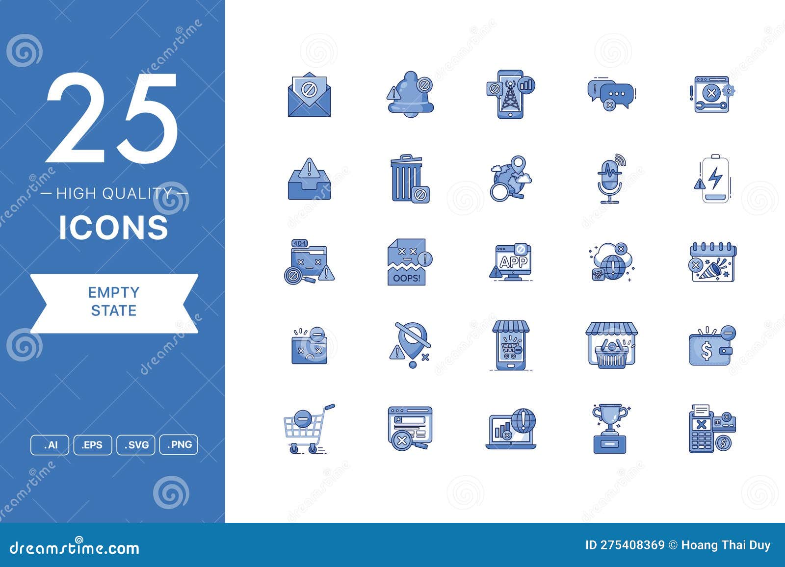 Vector Set of Empty State Icons Stock Vector - Illustration of message ...