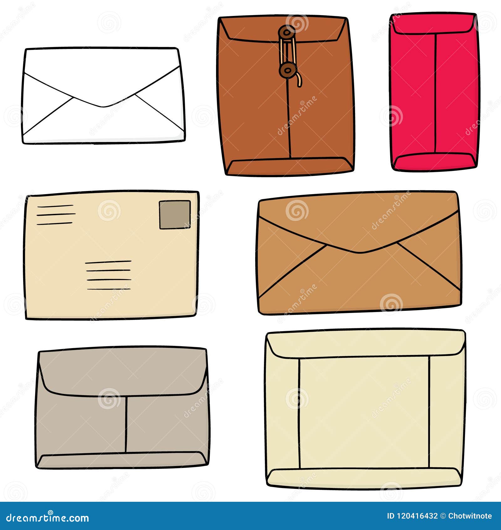 Vector set of envelope stock vector. Illustration of certificate ...