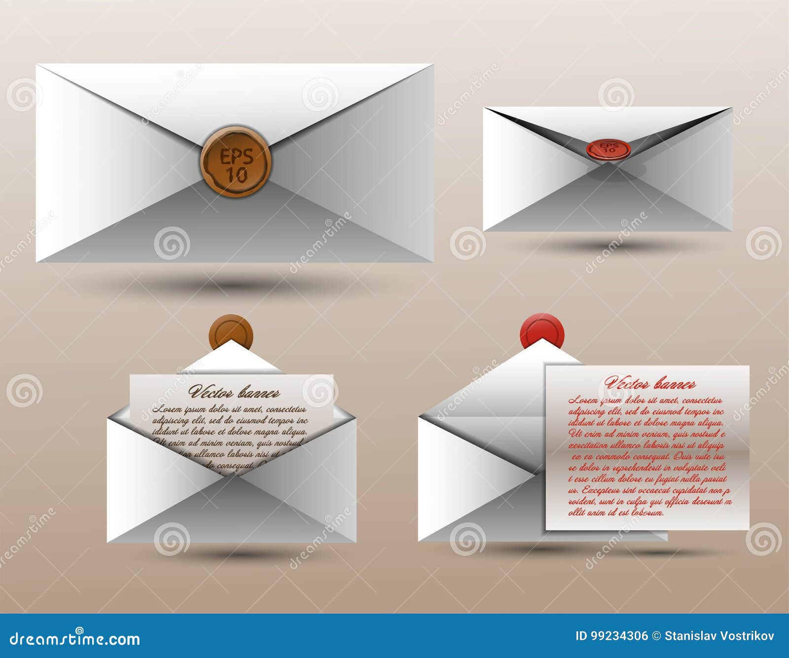 Vector Set of Envelopes for Design , Ads, Messages... Stock Vector ...