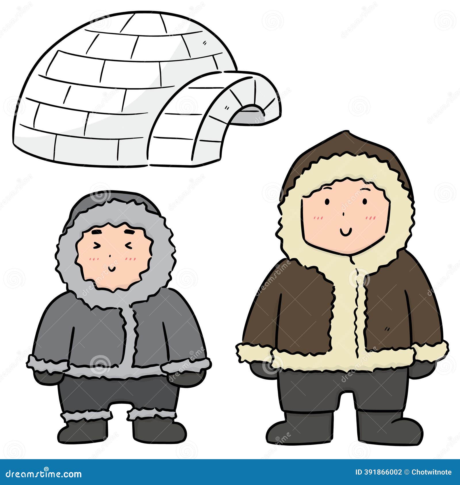 Eskimo Man Cartoon Fisherman Vector | CartoonDealer.com #243760003