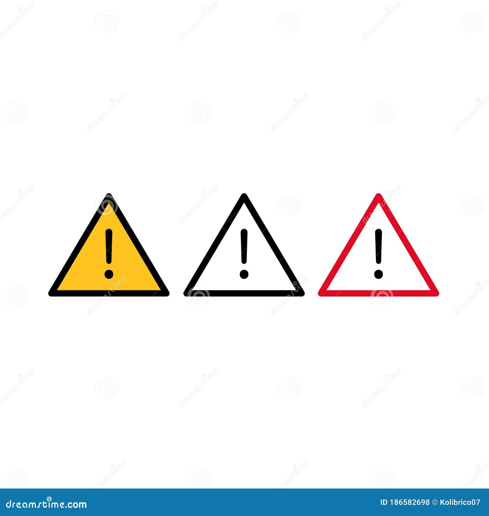 Vector Set of Exclamation Sign. Triangle Danger Sign. . Stock Vector ...