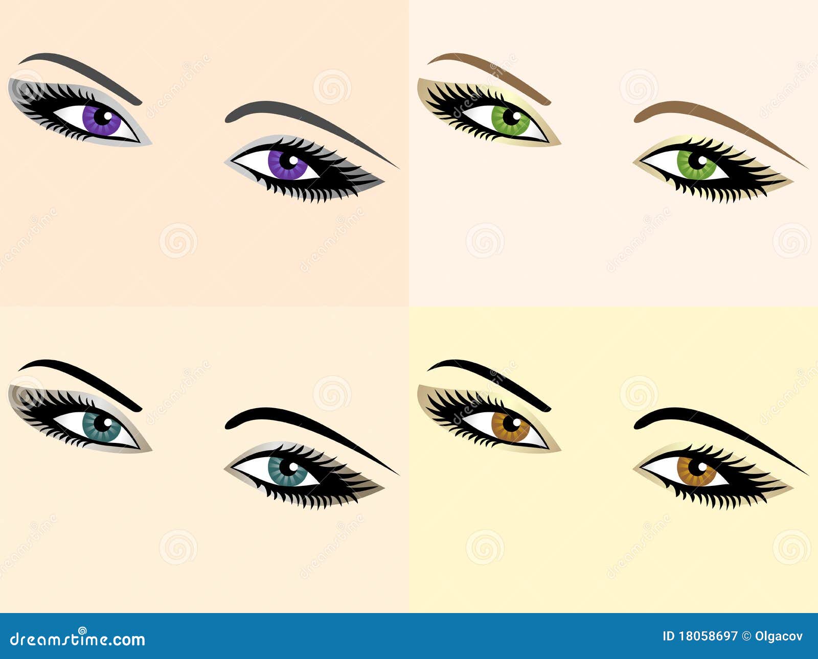 Vector Set of Eye Images of Different Colors Stock Vector ...