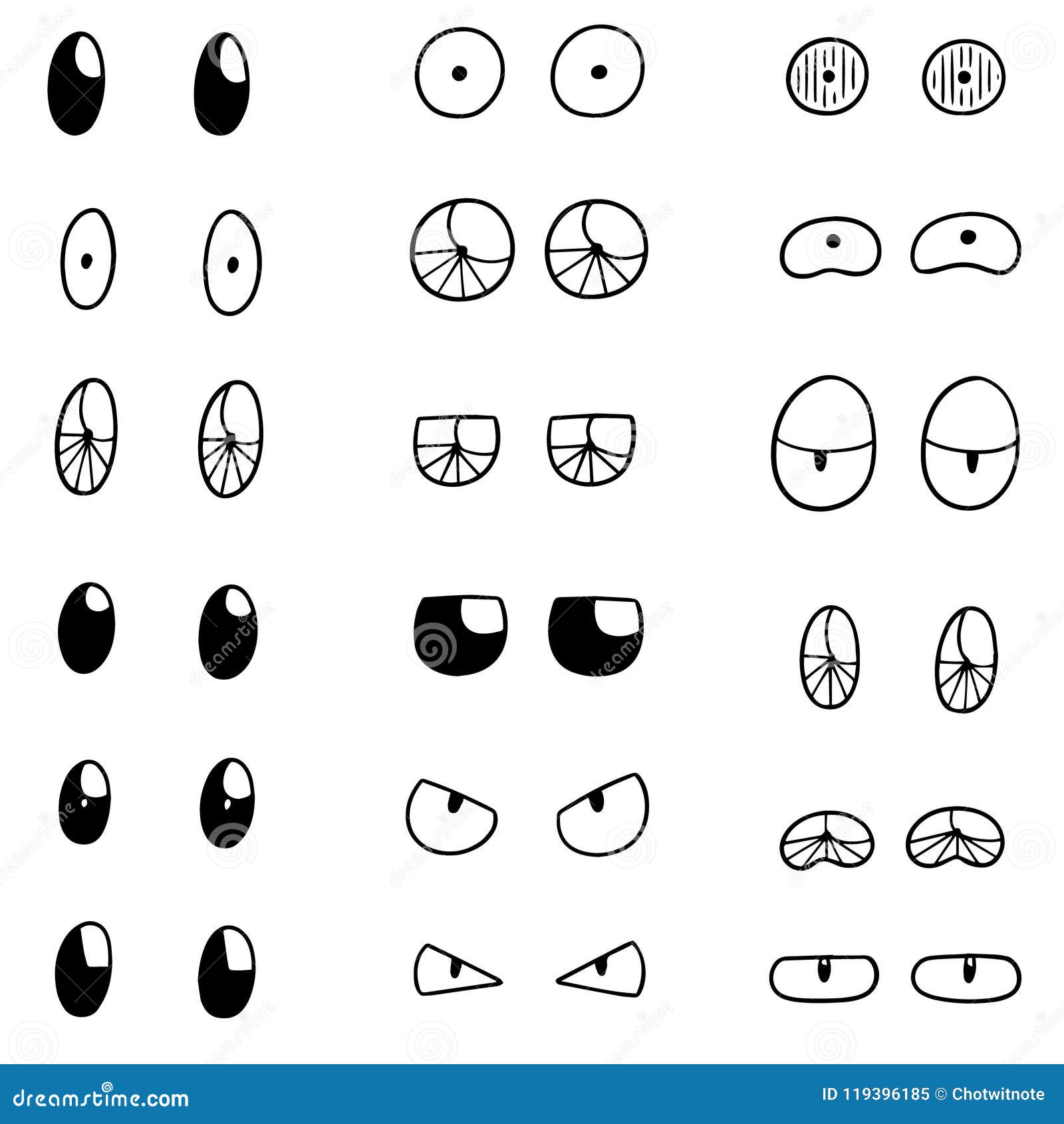 Vector set of eyes stock vector. Illustration of circle - 119396185