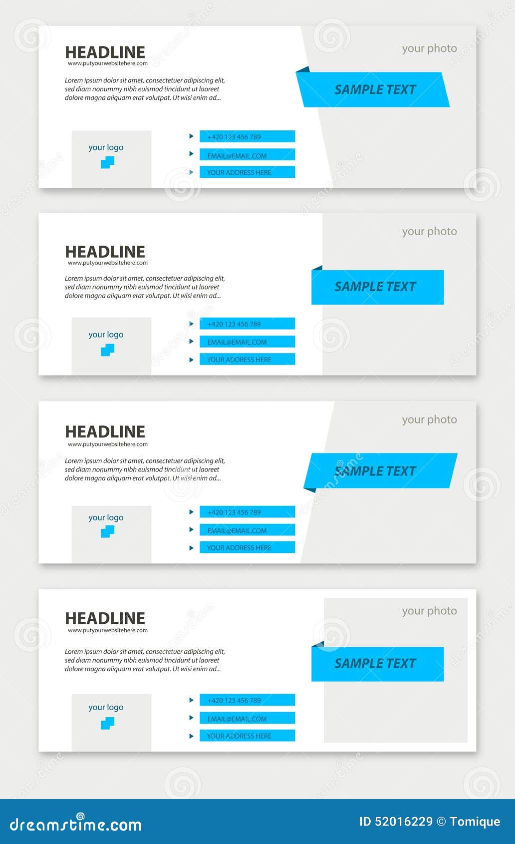 Vector Set of Facebook Timeline Blue Covers Stock Illustration ...