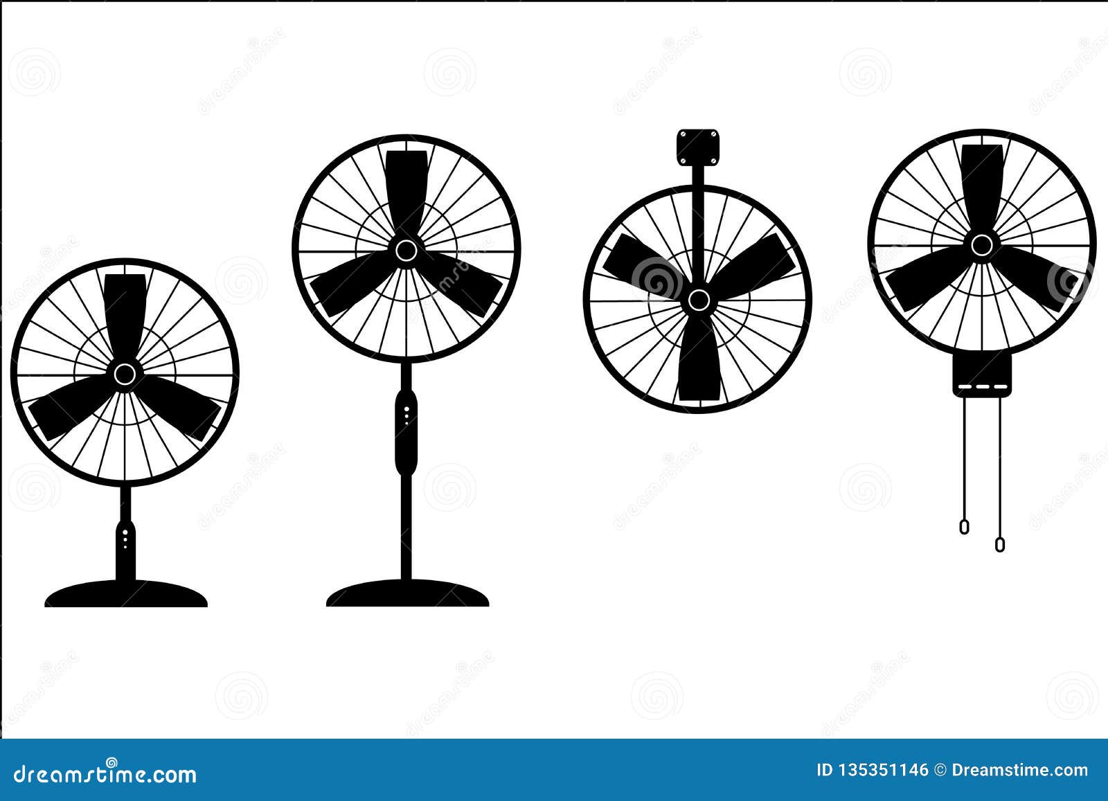 Vector set of fan. stock illustration. Illustration of technology ...