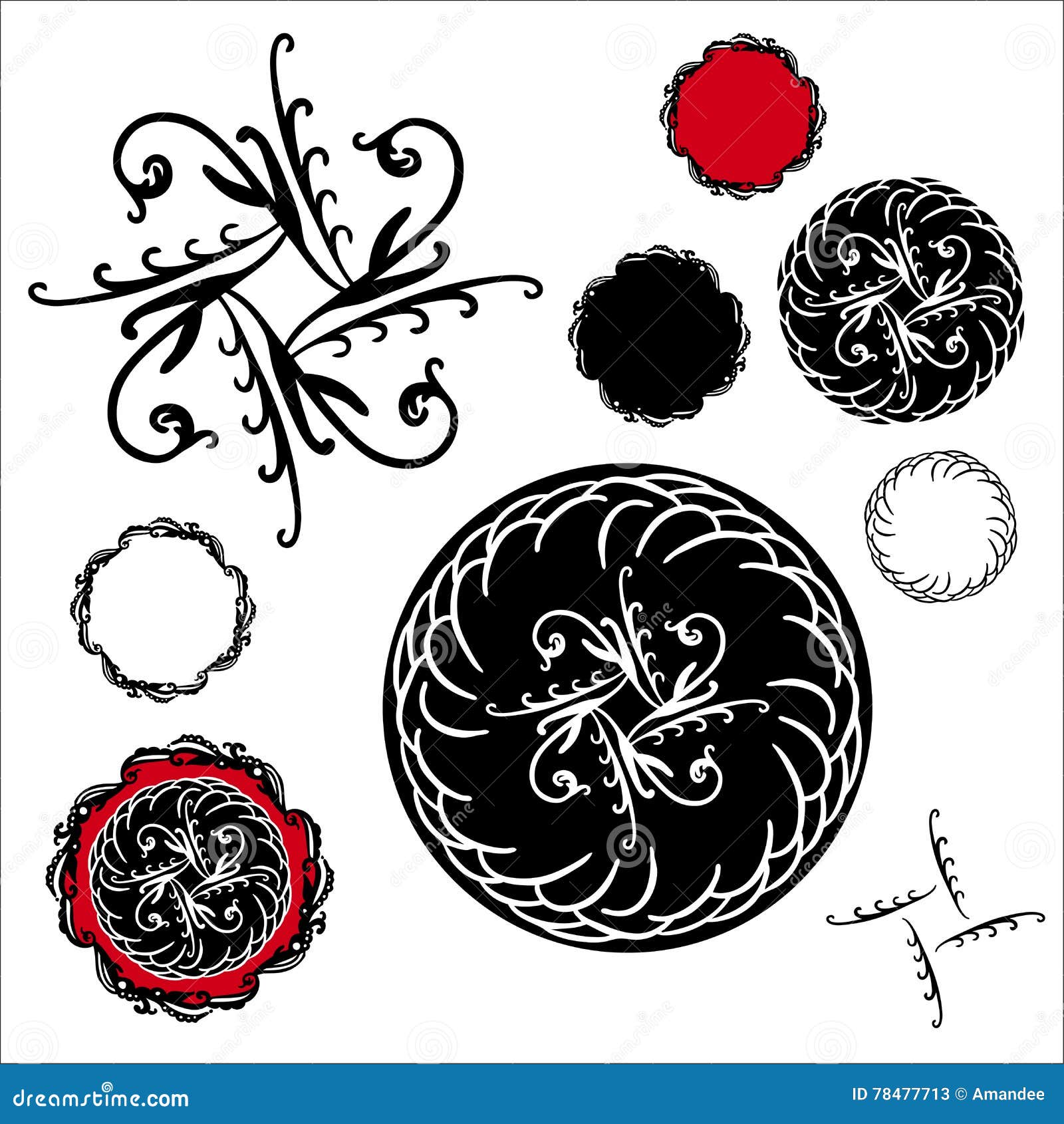 Vector Set of Fancy Seals Diamond Starburst Design Elements Stock ...