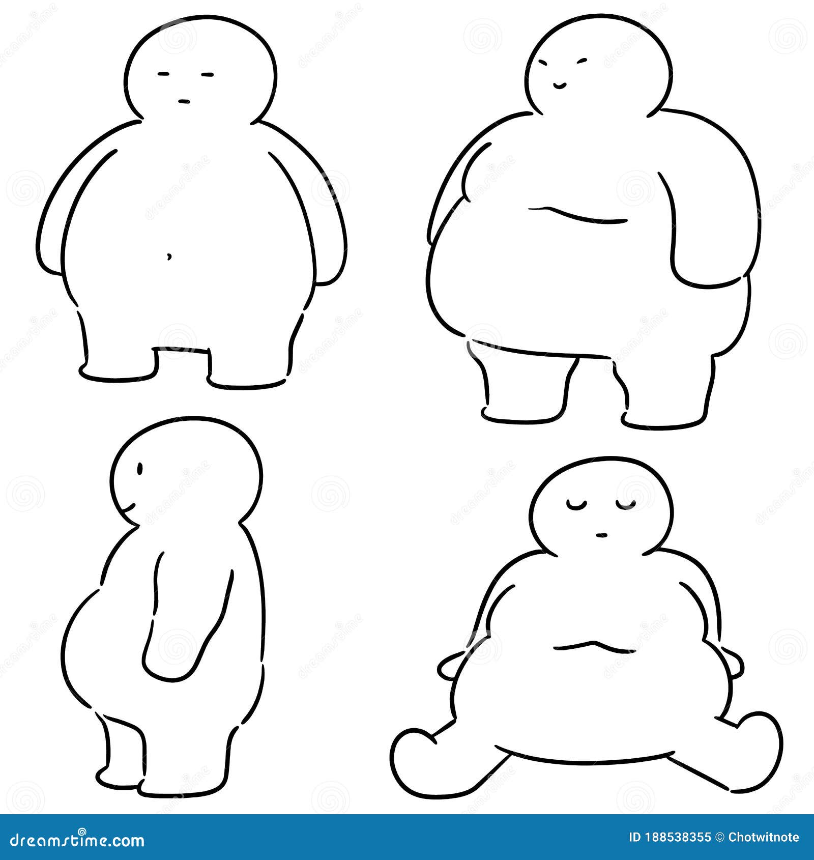Vector set of fat people stock vector. Illustration of collection ...