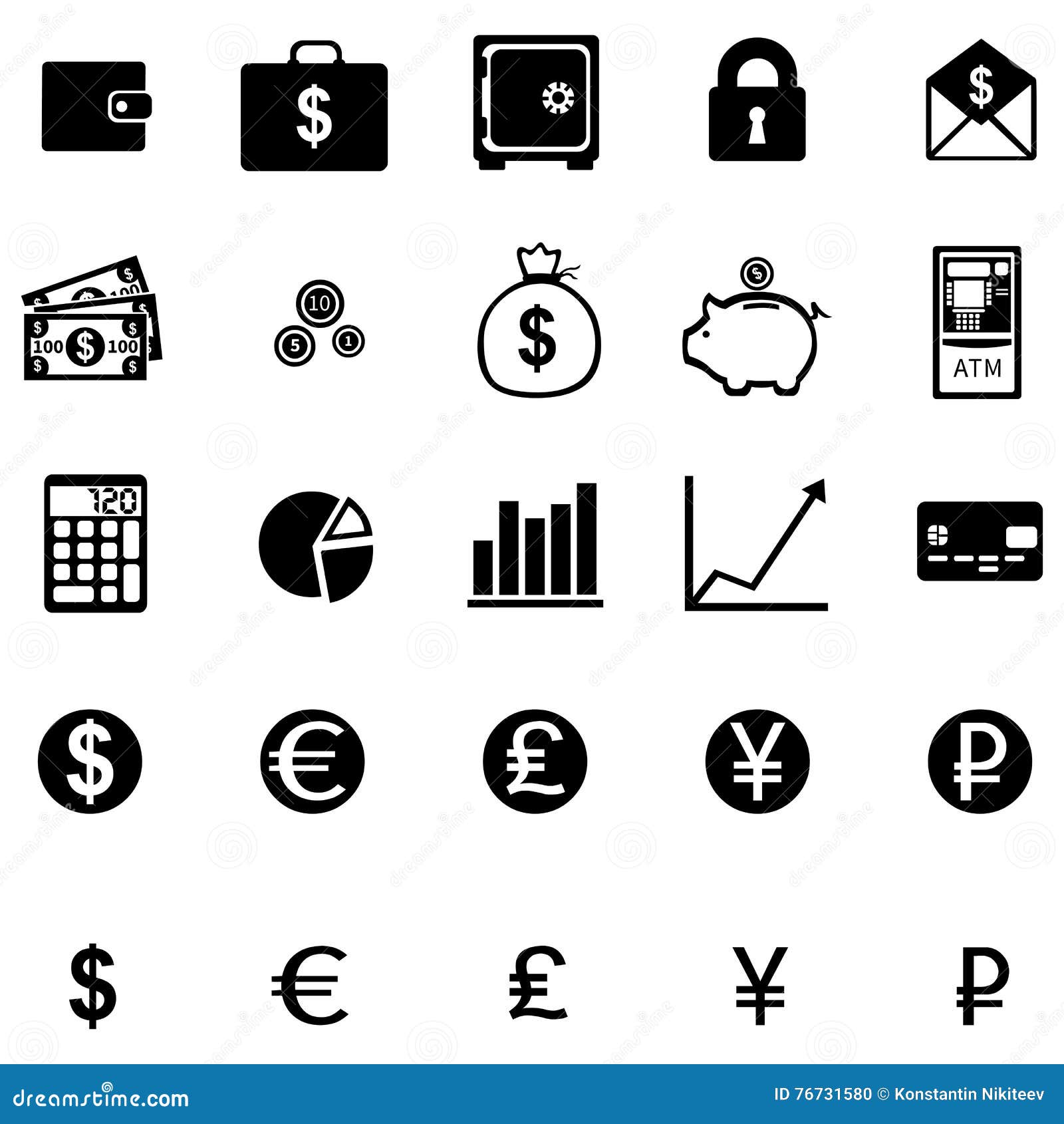 Vector Set of 25 Finance Icons Stock Vector - Illustration of ...