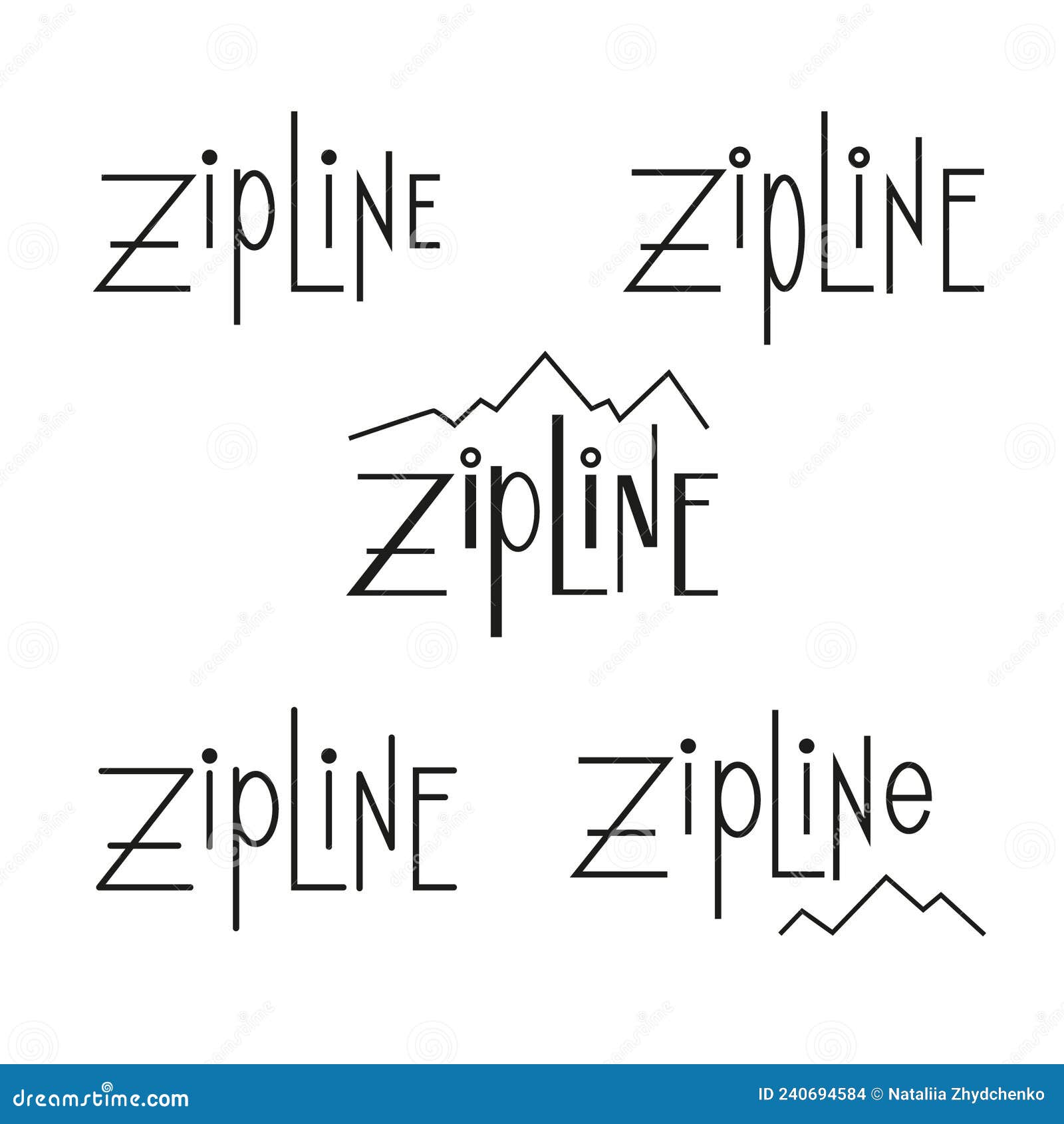 Five Options for Zipline Logo. Stock Vector - Illustration of activity ...