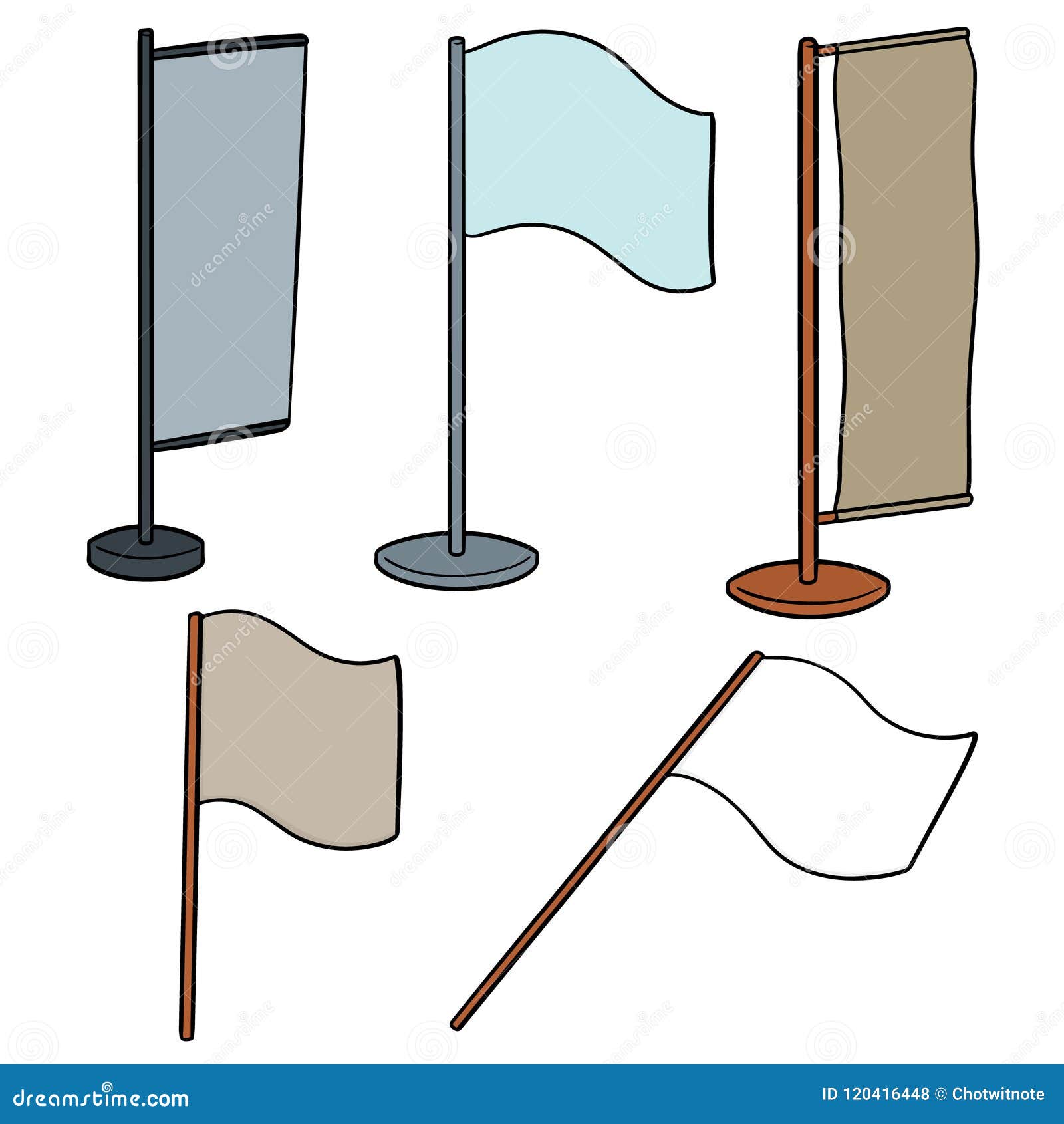 Vector set of flag stock vector. Illustration of clipart - 120416448
