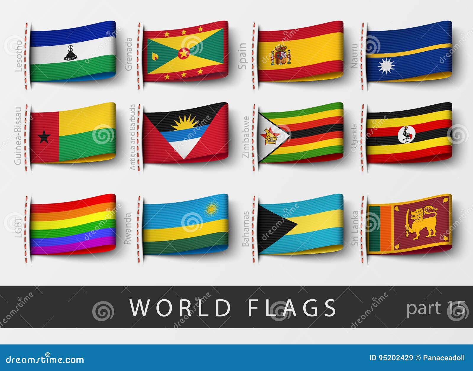 Vector set of flag labels stock vector. Illustration of flag - 95202429