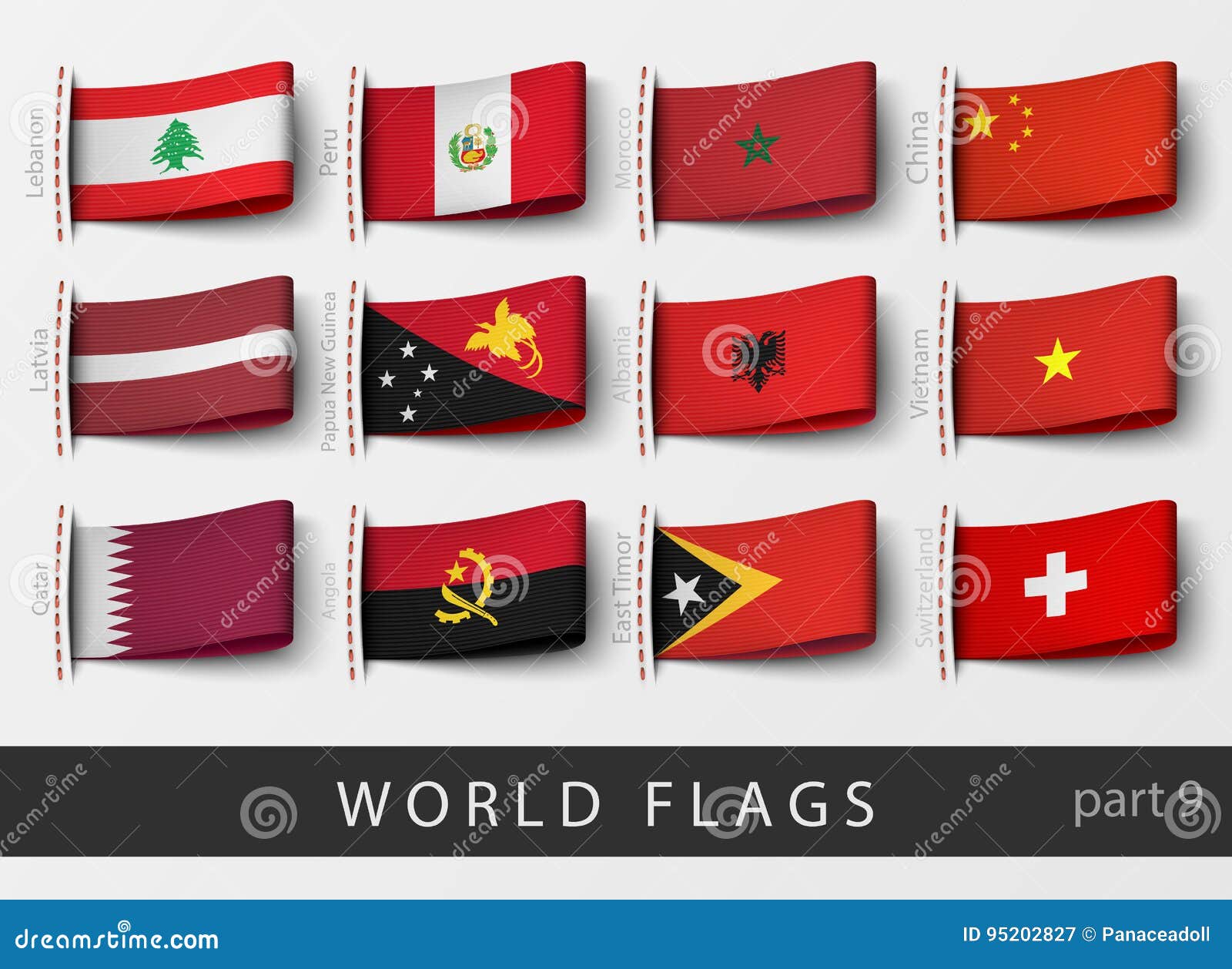 Vector set of flag labels stock vector. Illustration of antarctida ...