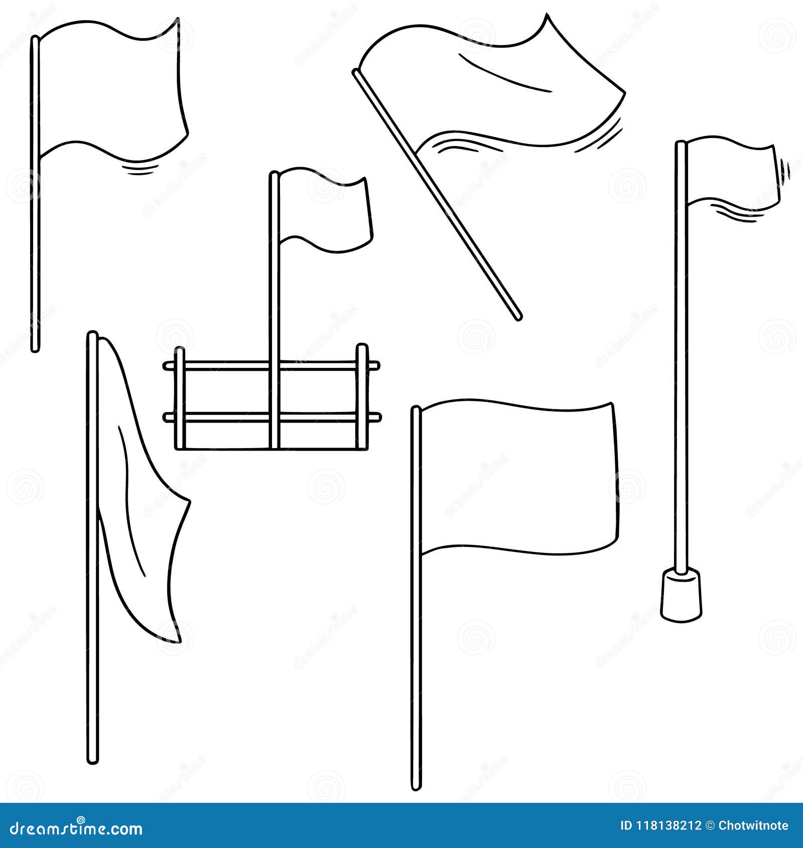 Vector set of flags stock vector. Illustration of hand - 118138212