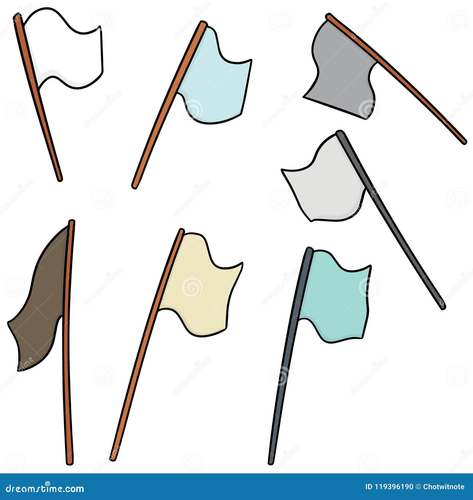 Vector set of flags stock vector. Illustration of hand - 119396190