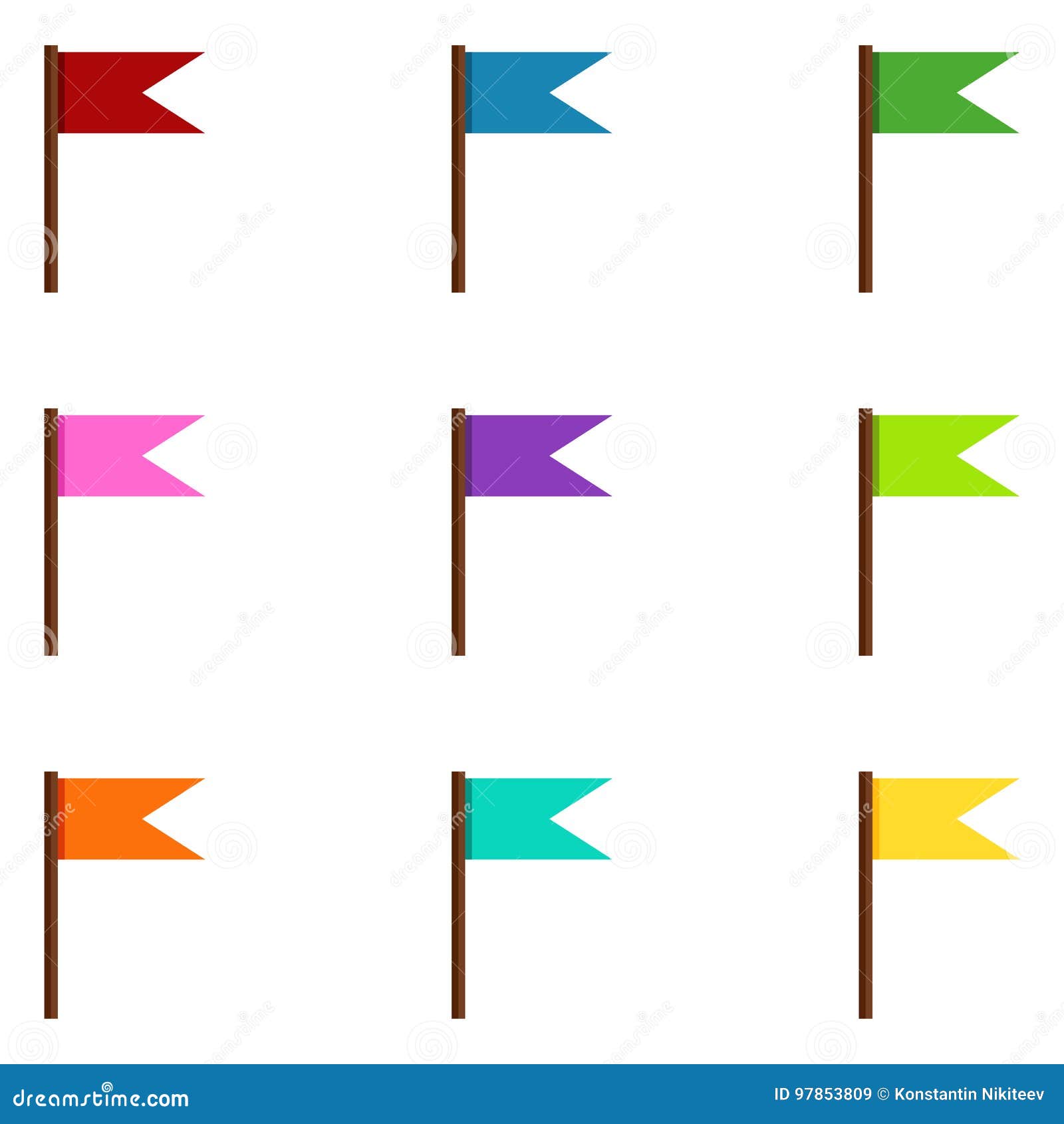 Vector Set of Flags Icons stock vector. Illustration of finish - 97853809