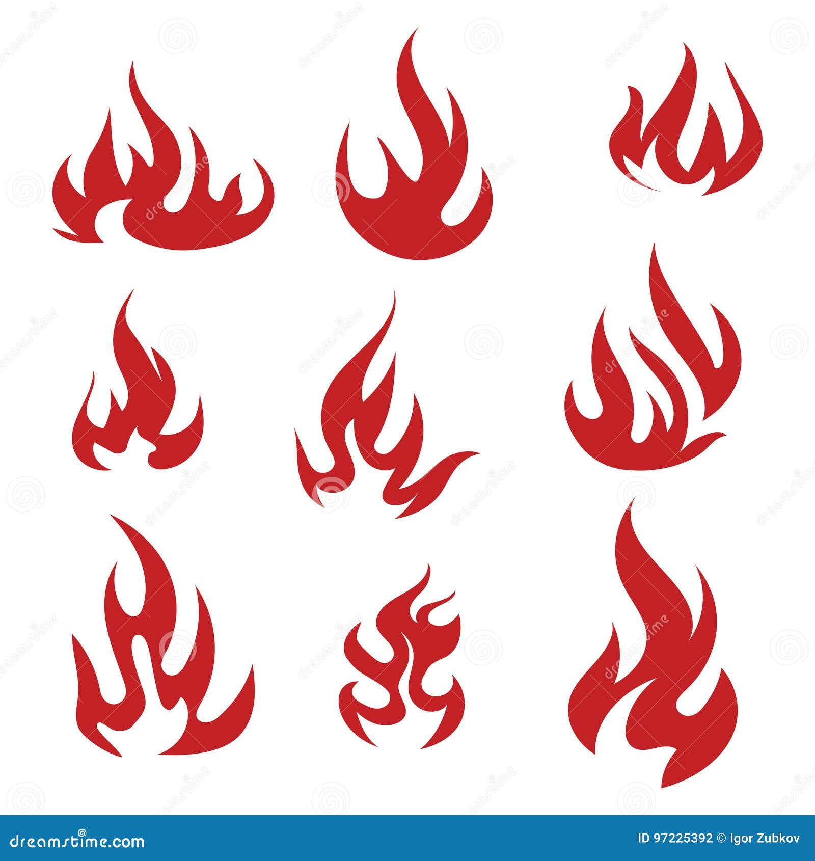 Collection Of Fires In The Style Of Pixel Art. Vector Illustration ...