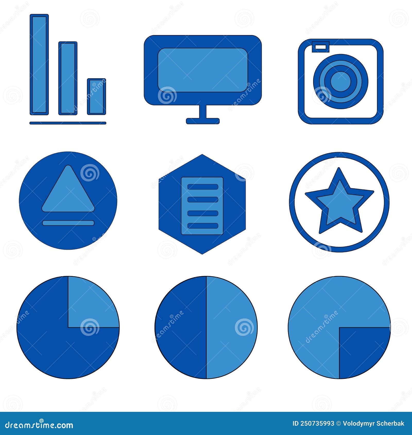 Vector Set of Flat Business Chart Icons. Flat Icons Stock Vector ...