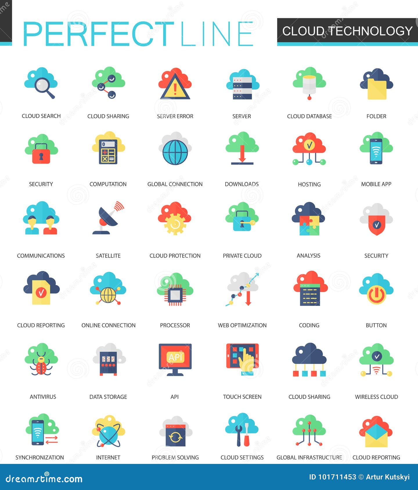 Vector Set of Flat Cloud Data Technology Icons. Stock Vector ... Vector Set of Flat Cloud Data Technology Icons. Stock Vector ...