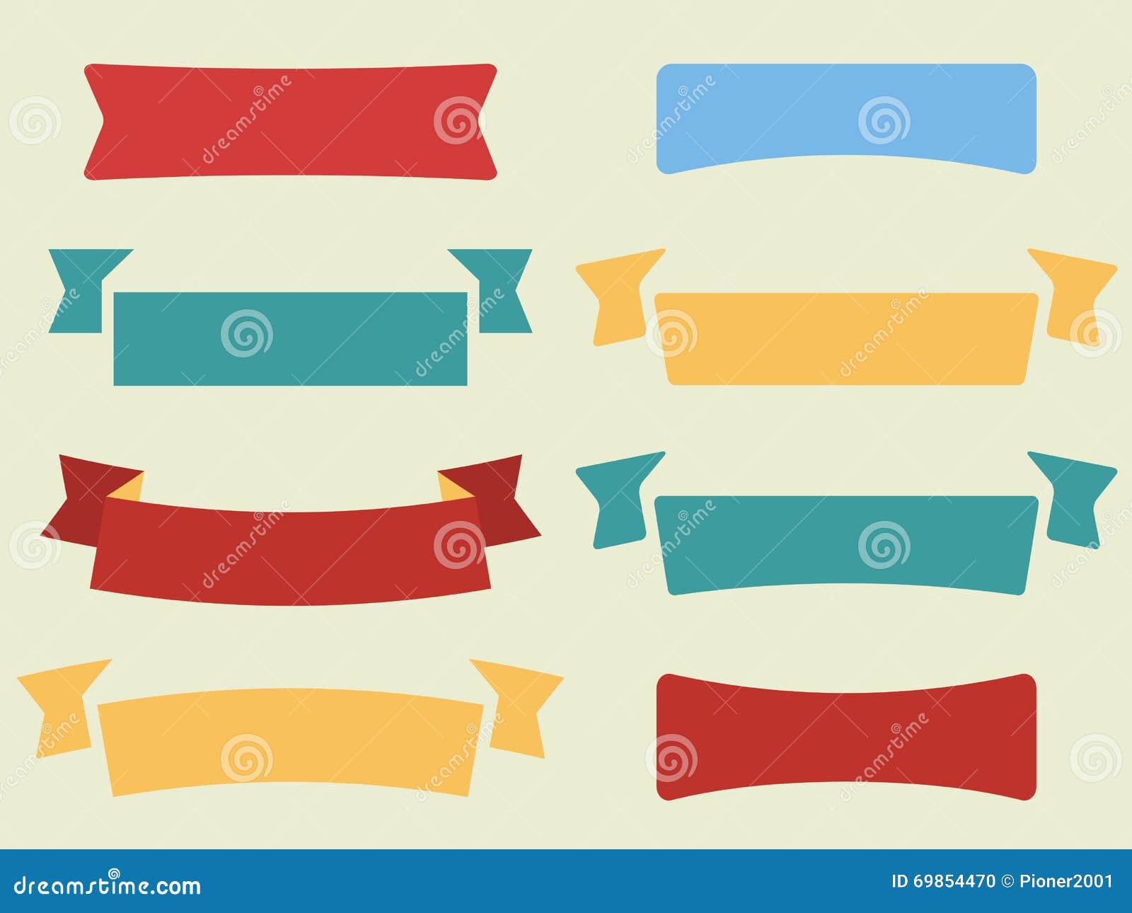 Vector set of flat ribbons stock vector. Illustration of background ...