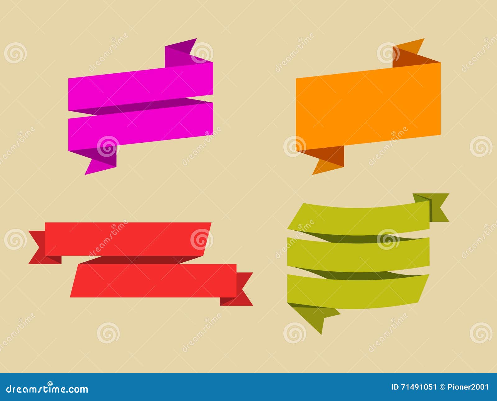 Vector set of flat ribbons stock vector. Illustration of streamer ...
