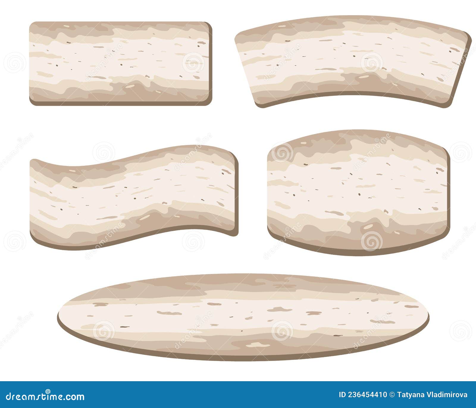 Vector Set in Flat Style, Consisting of Various Shapes of Stone Slabs ...