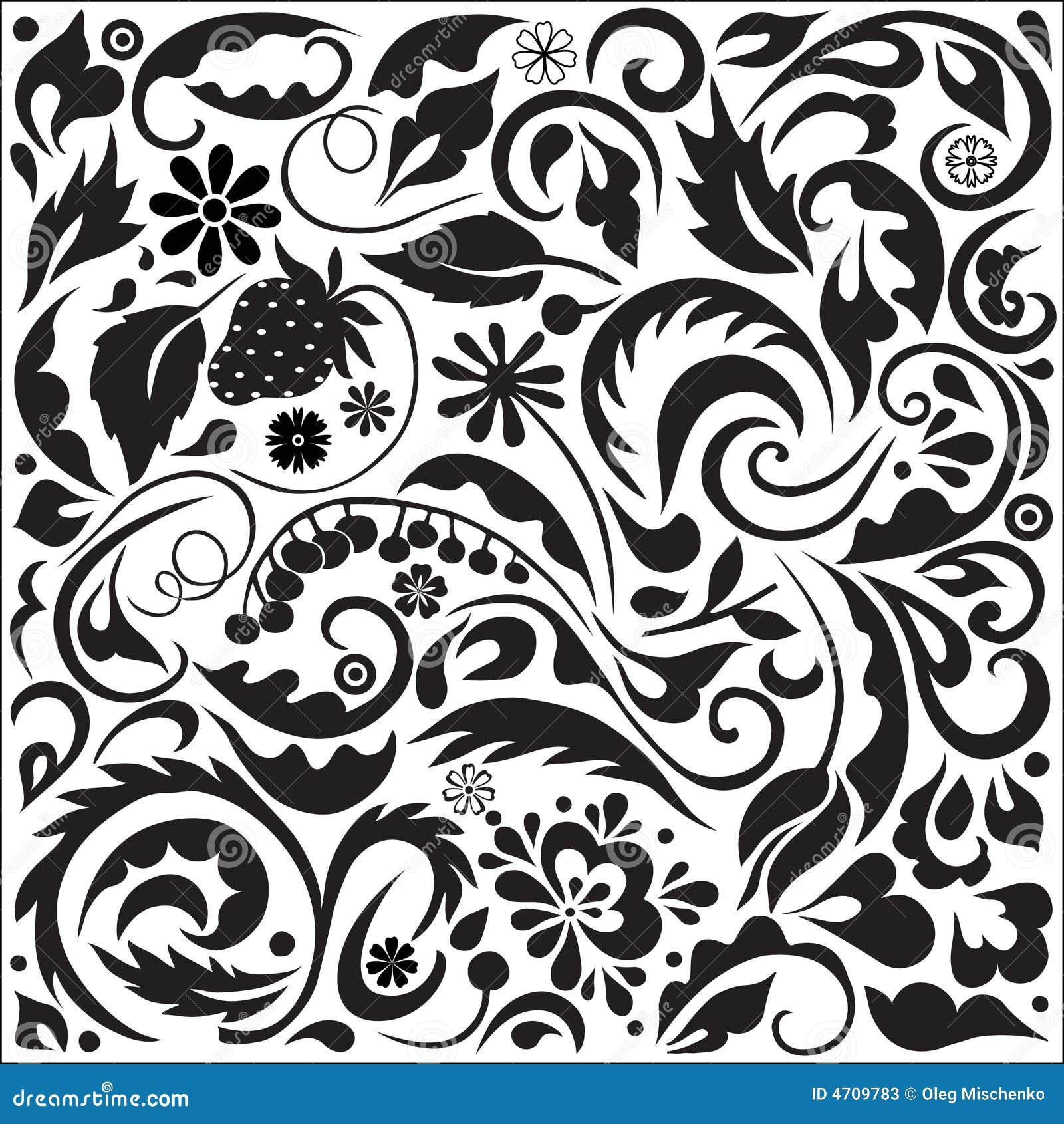 Vector Set of Floral Elements Stock Vector - Illustration of pattern ...