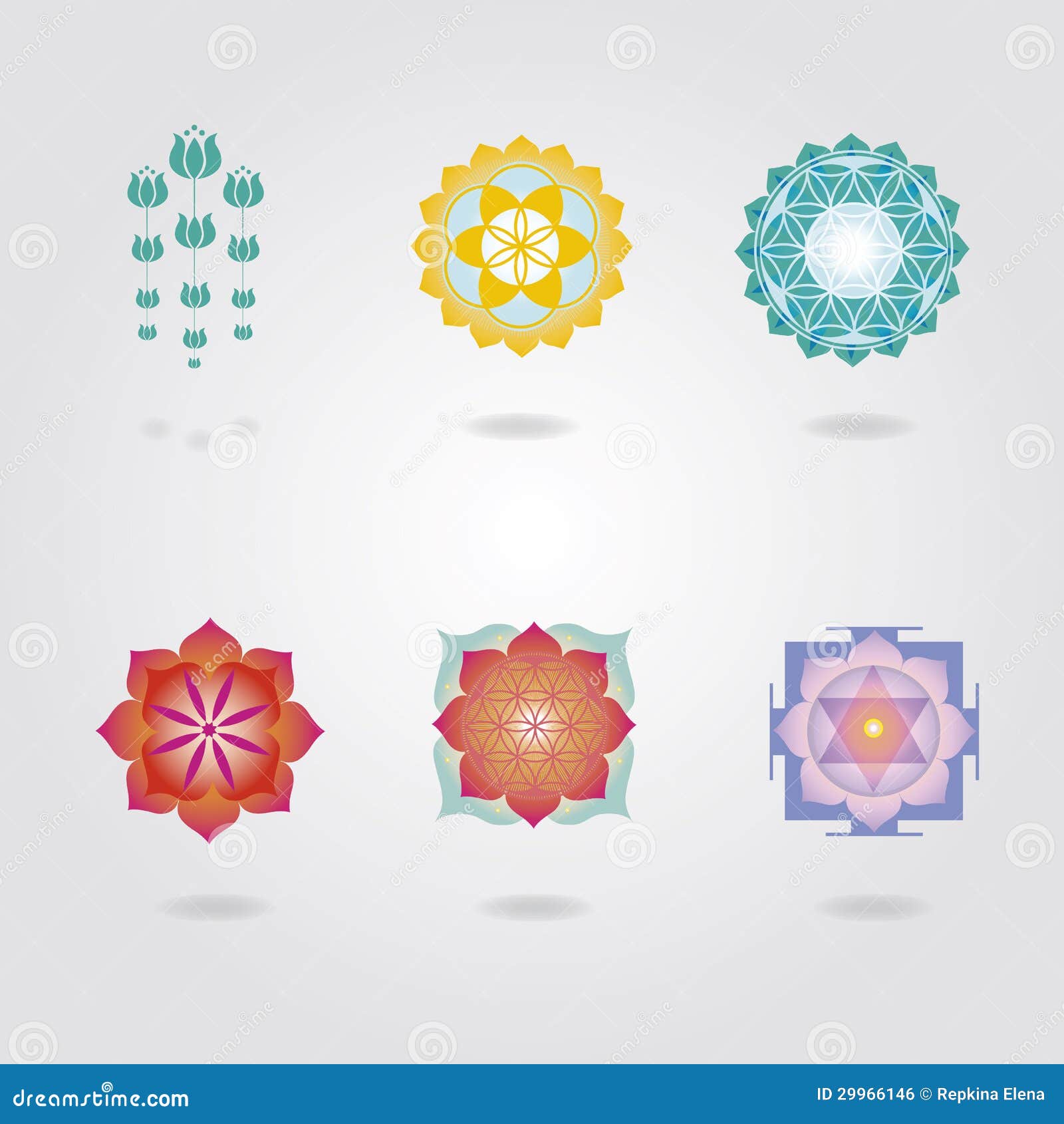 Mini mandalas set stock vector. Illustration of illustrations - 29966146