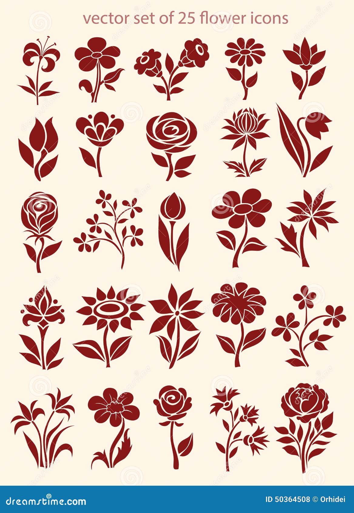 Flower Icons In Circle Pastel Color Stock Photography | CartoonDealer ...