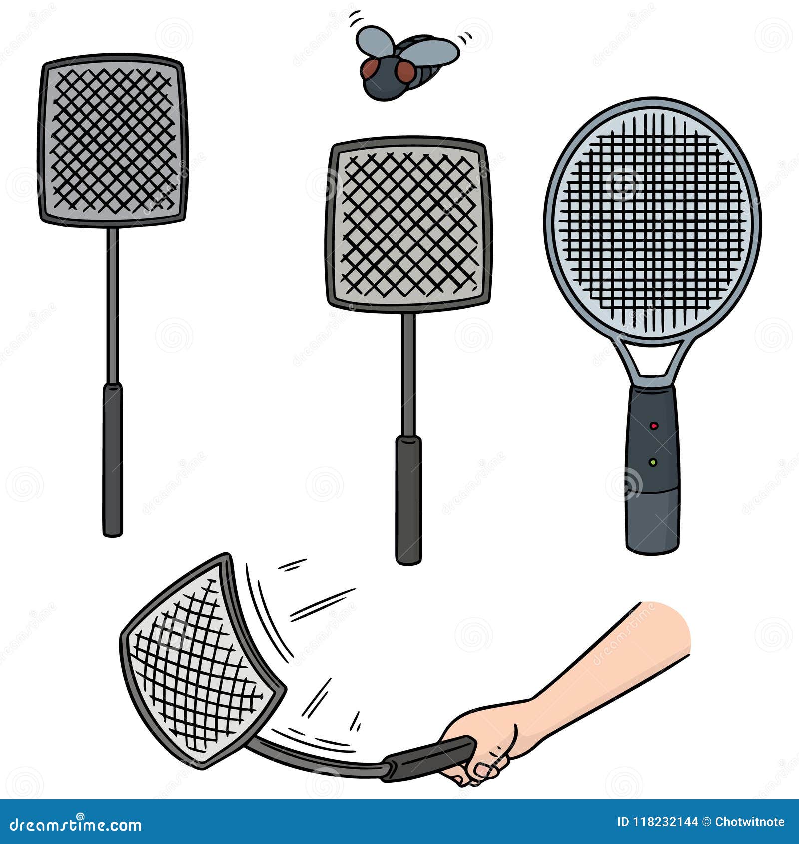 Vector set of flyswatter stock vector. Illustration of deco - 118232144