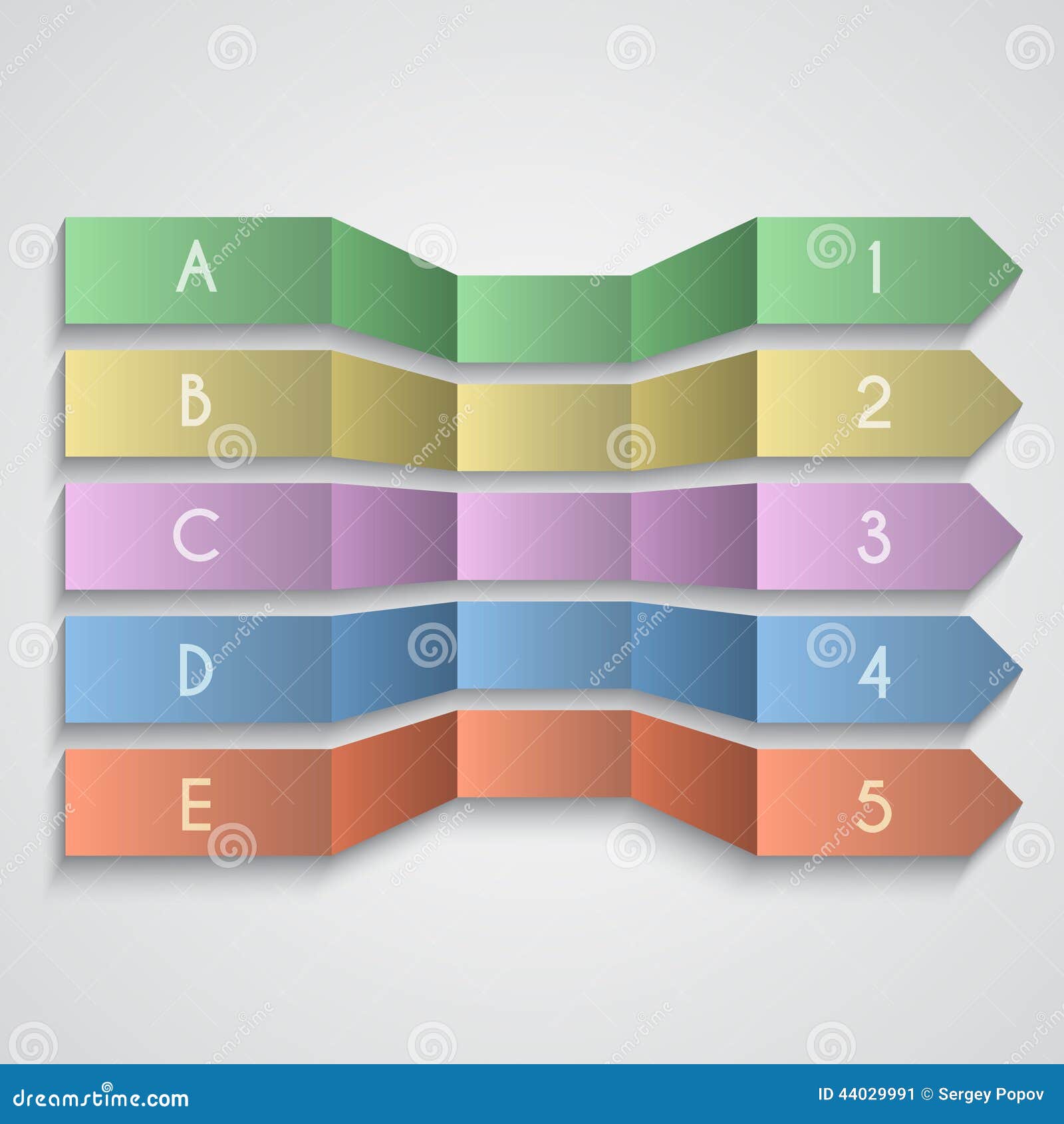 Vector Set of Folded Paper Enemerated Arrows Stock Vector ...