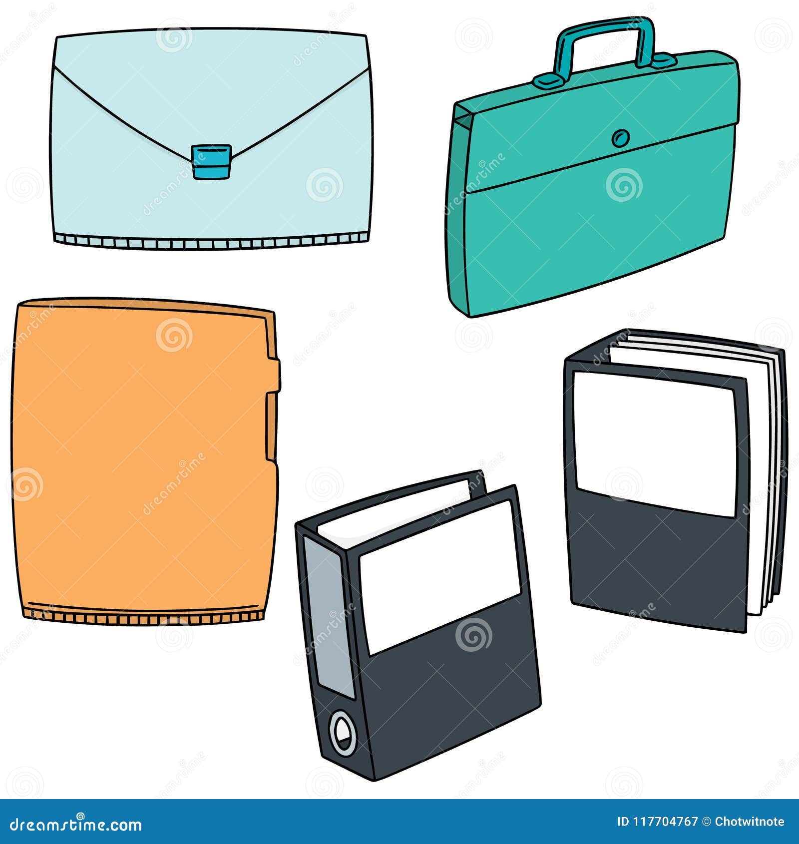 Vector set of folder stock vector. Illustration of index - 117704767