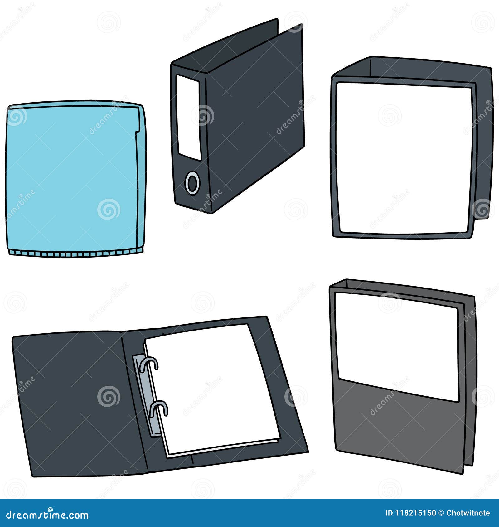 Vector set of folder stock vector. Illustration of clipart - 118215150