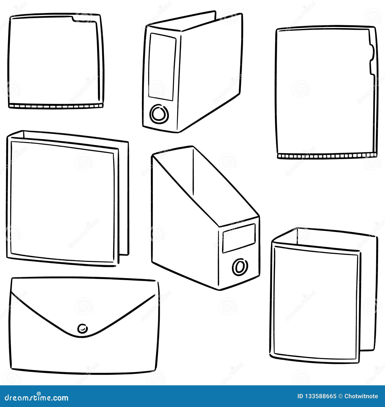 Vector set of folder stock vector. Illustration of binder - 133588665