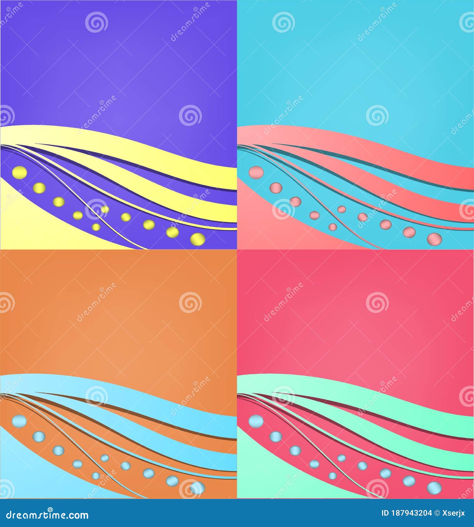 Vector Set of Four Colorful Abstract Backgrounds Stock Vector ...