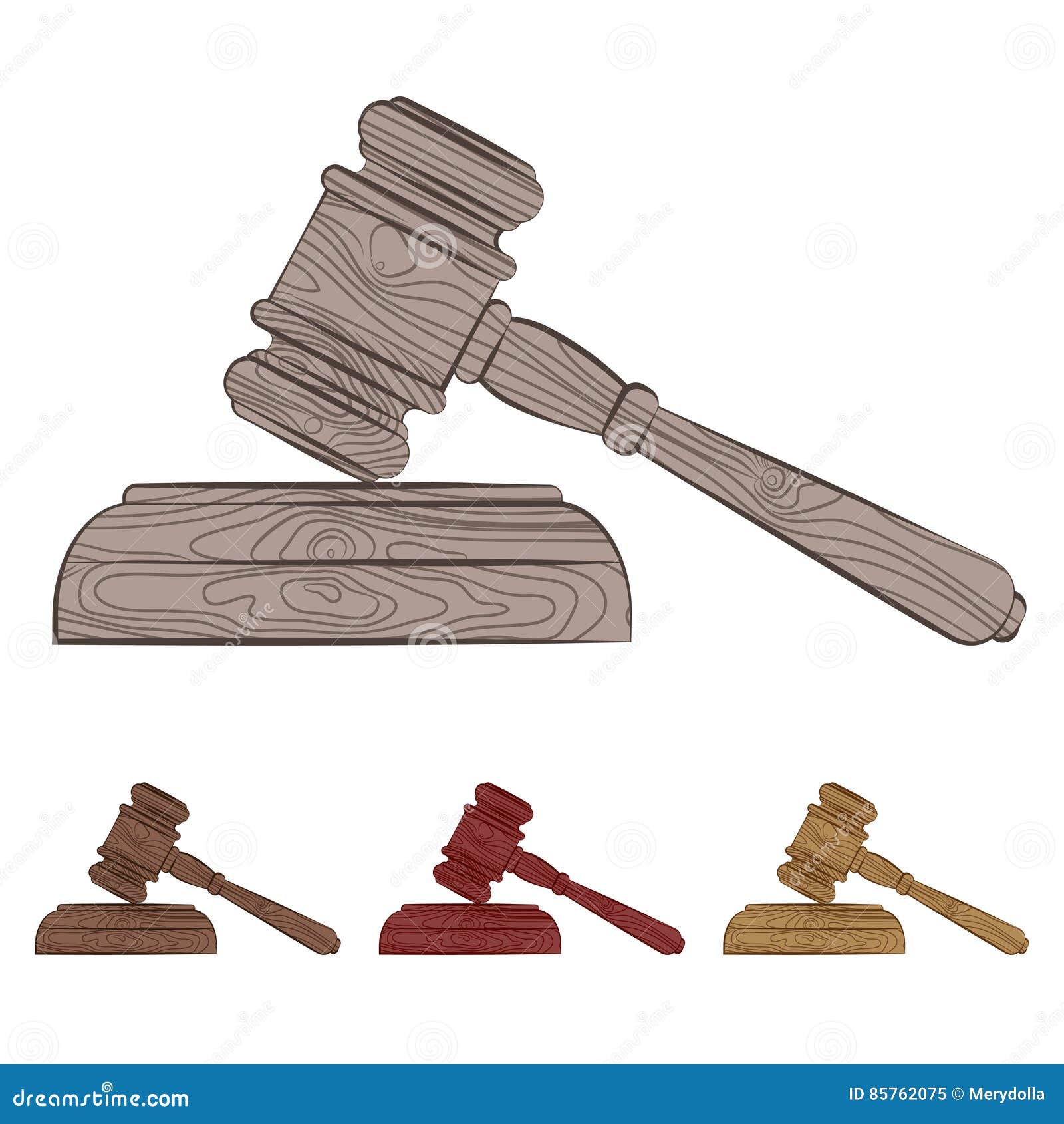 Vector Set of Four Court Hammers in Different Colors Stock Vector ...