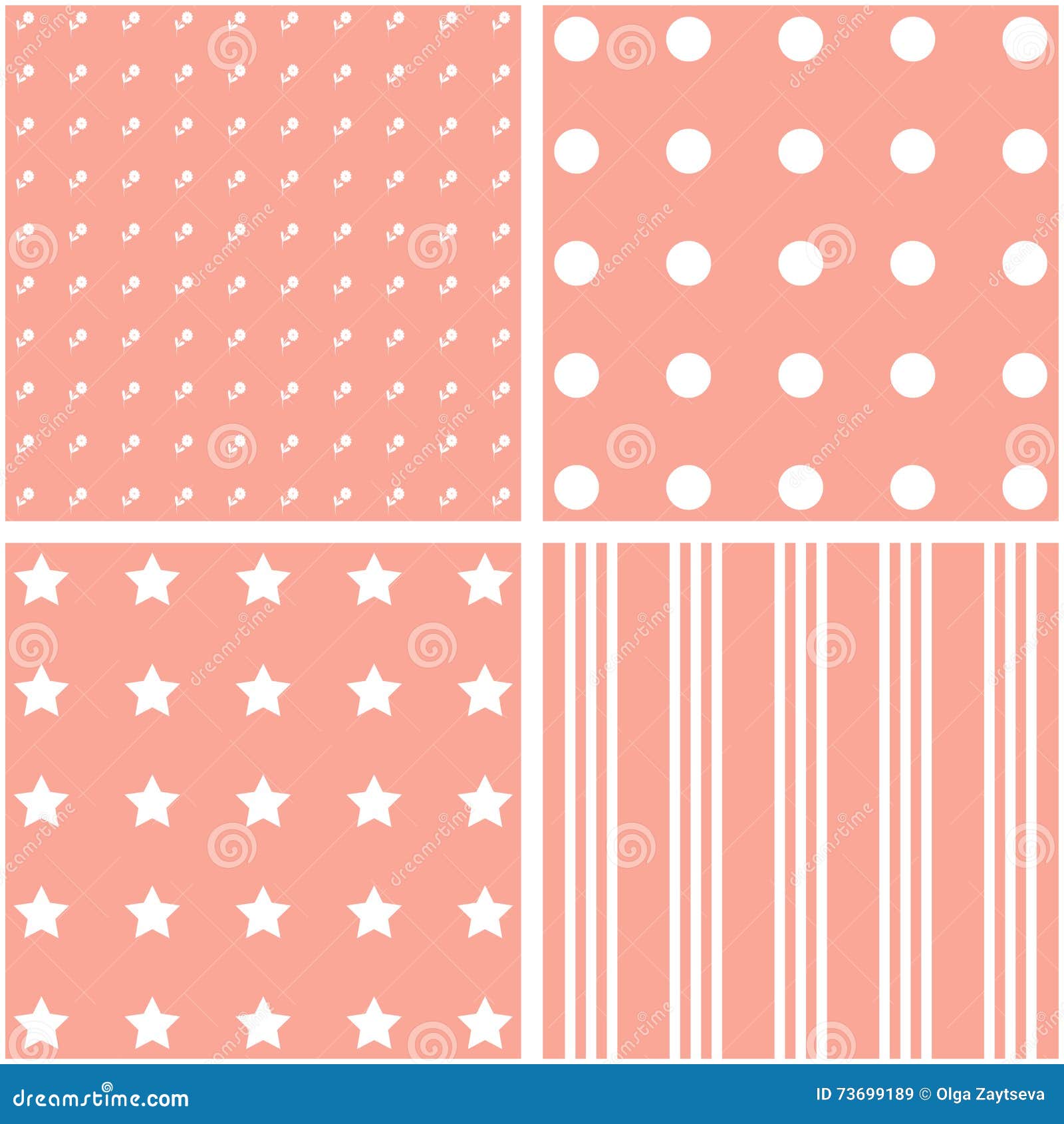 Vector Set of Four Different Pattern Stock Illustration - Illustration ...
