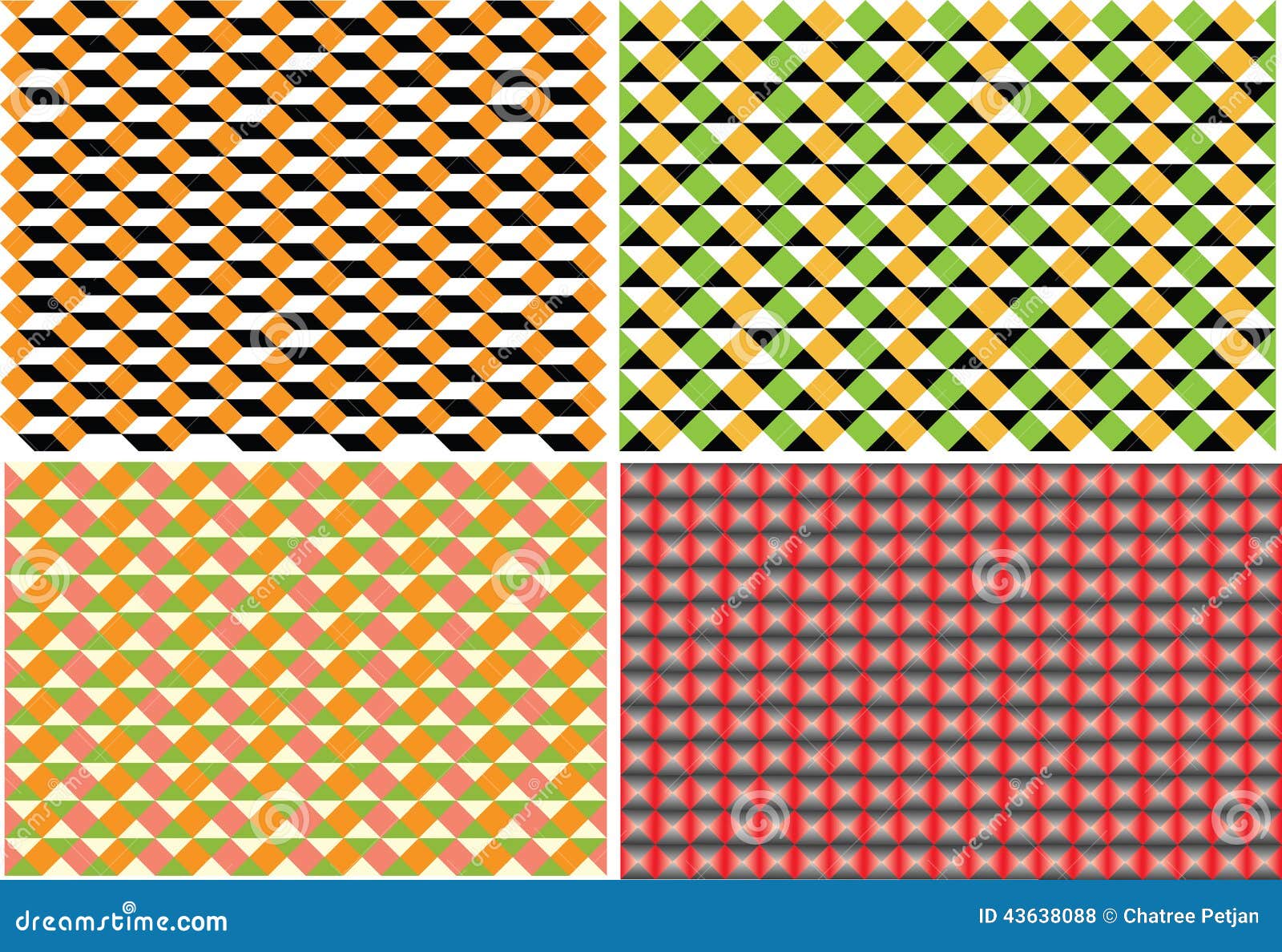 Vector Set of Four Patterns Stock Vector - Illustration of lines ...