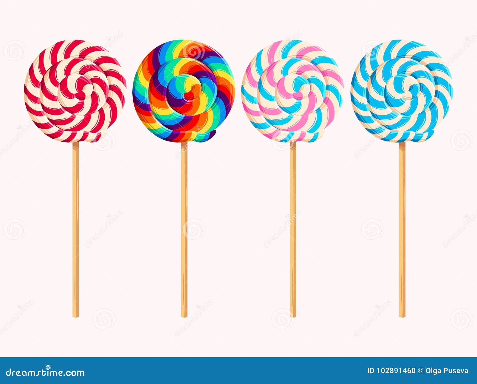 Set of lollipops stock vector. Illustration of green - 102891460