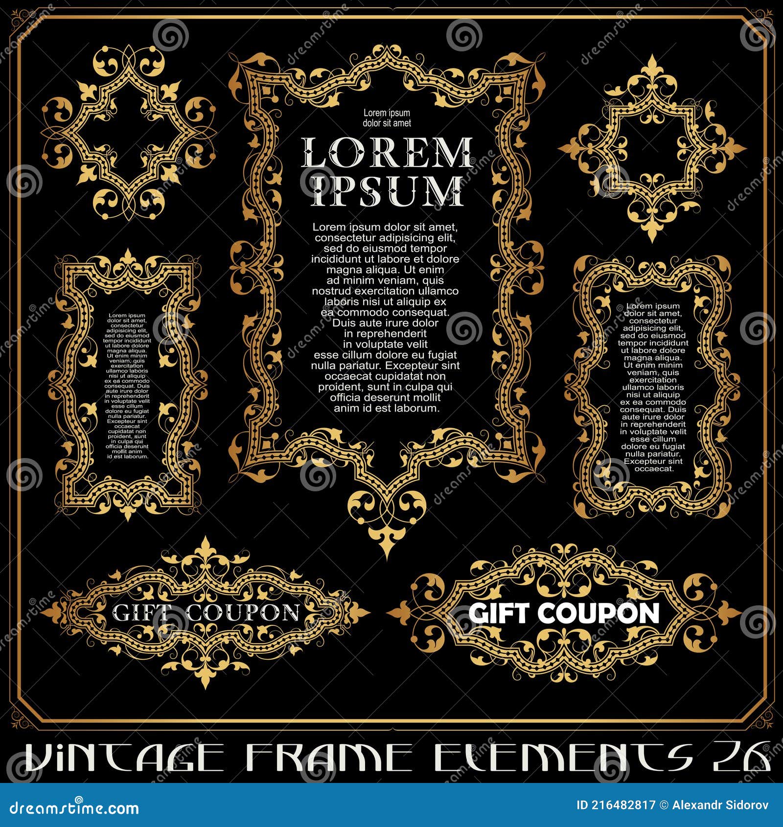 Vector Set Frame and Border Design Elements Stock Vector - Illustration ...