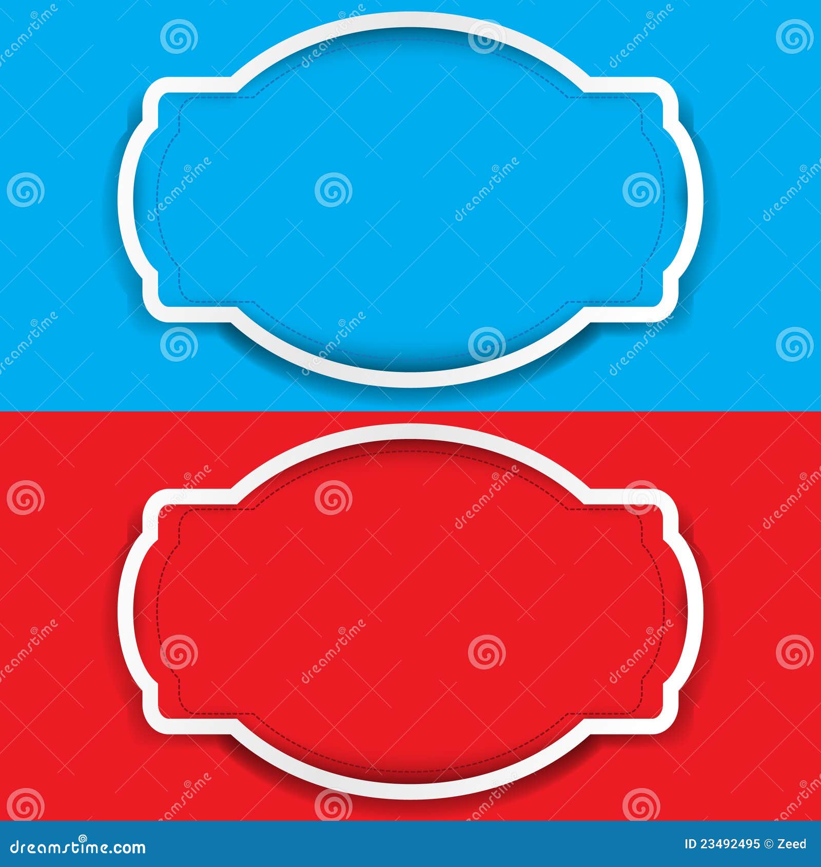 Vector Set of Frame Colored Blue and Red Stock Vector - Illustration of ...